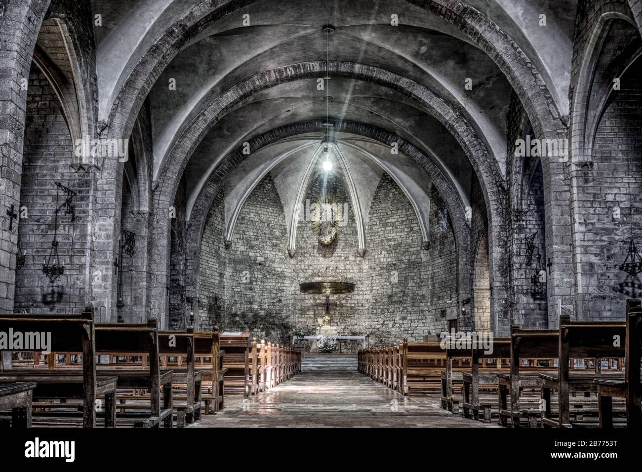 Inside of the church with a sunlight in it Stock Photo - Alamy