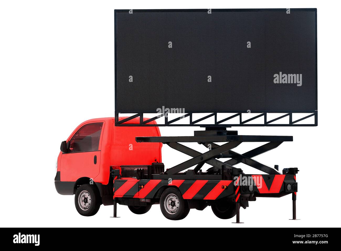 Billboard on car red color LED panel for sign Advertising isolated on ...