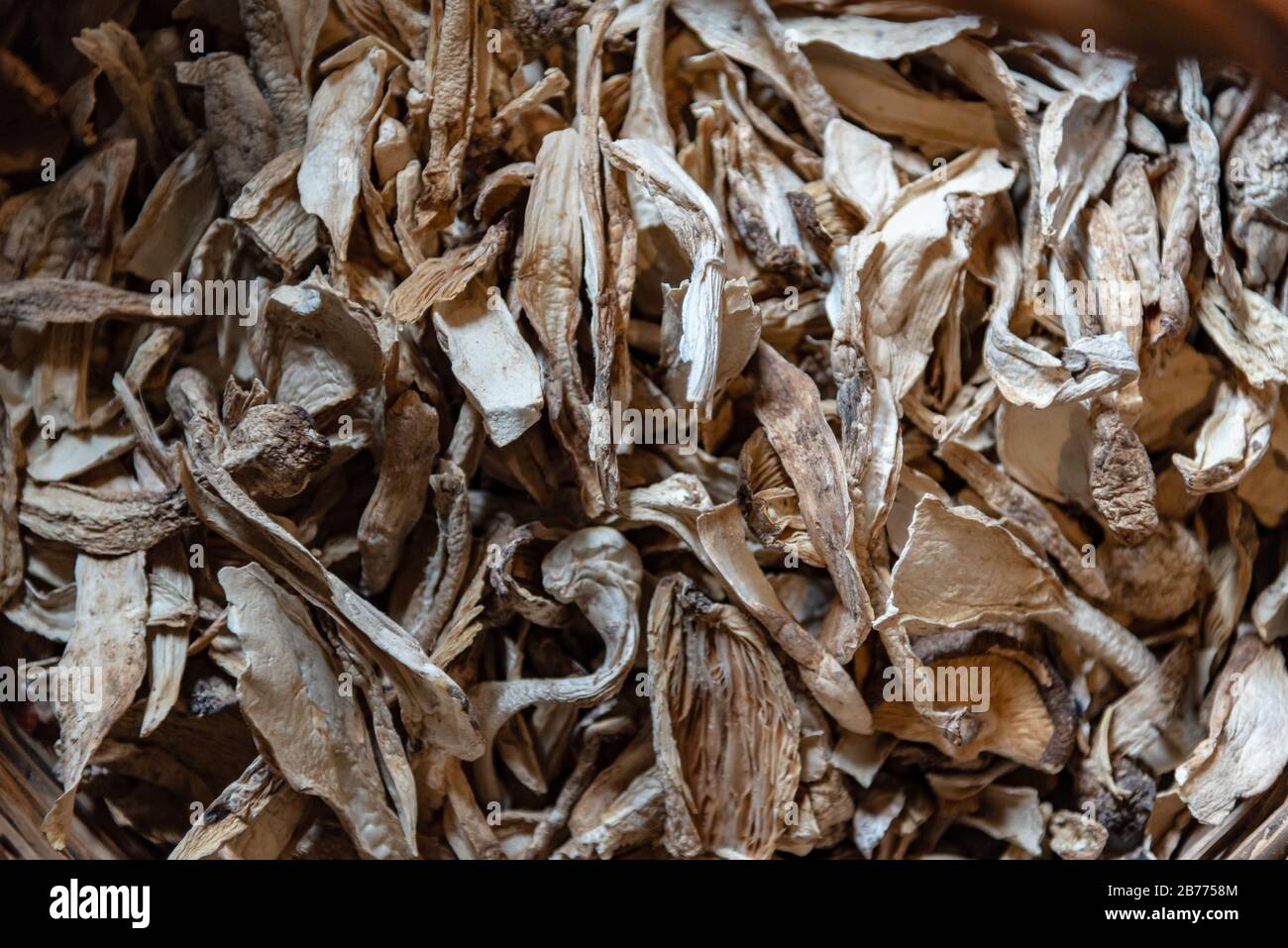 Top view of dried roots slices food background texture Stock Photo - Alamy