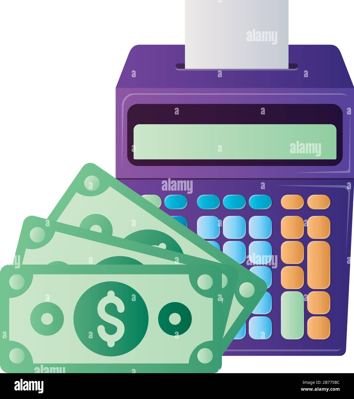 Isolated calculator and bills vector design Stock Vector Image & Art ...