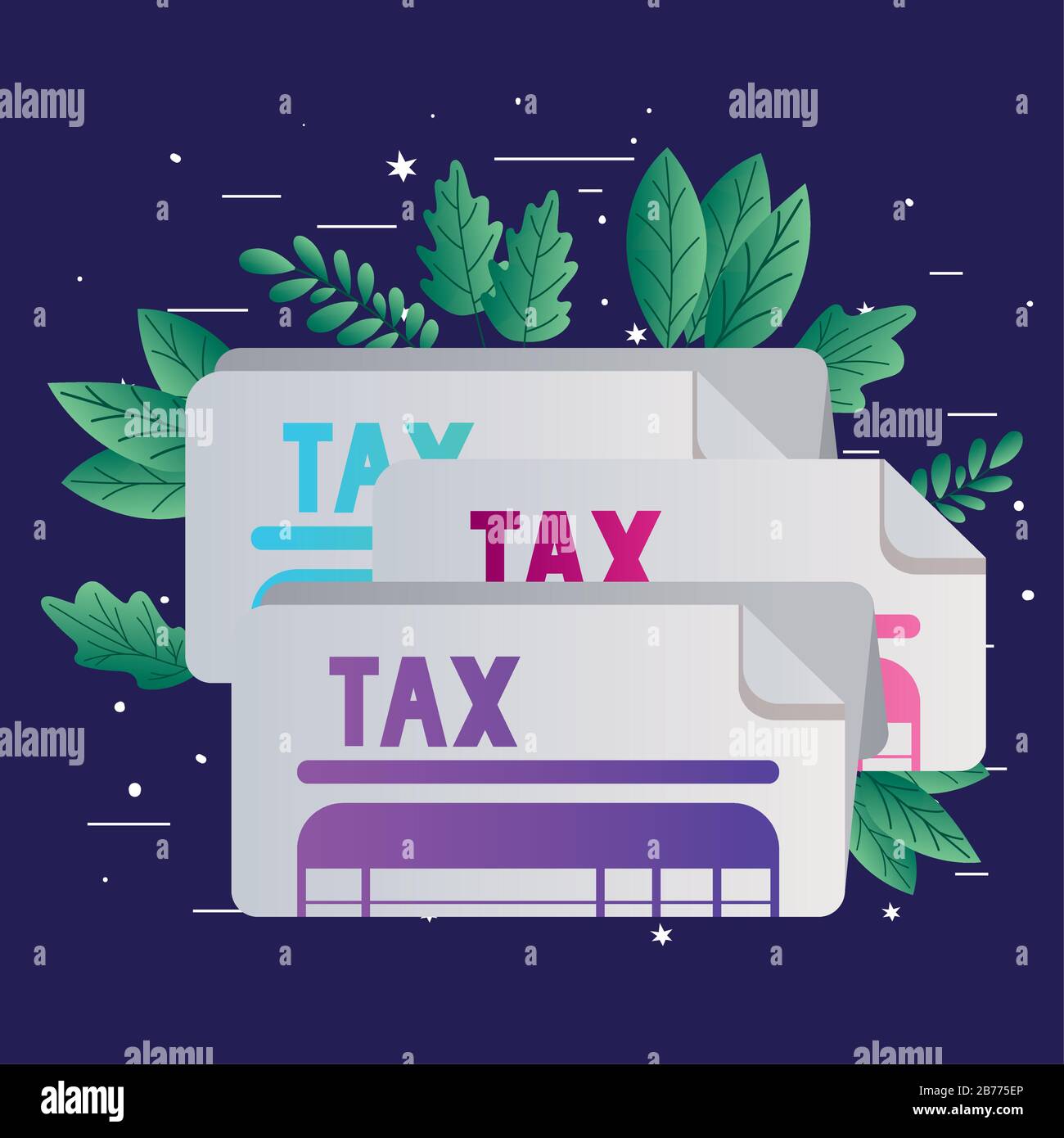 tax documents and leaves vector design Stock Vector Image & Art - Alamy