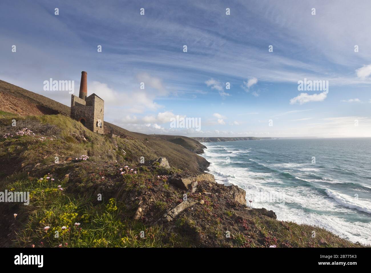 Scenery of Tin Mine Ruins in Cornwall the UK - the location used in BBC ...