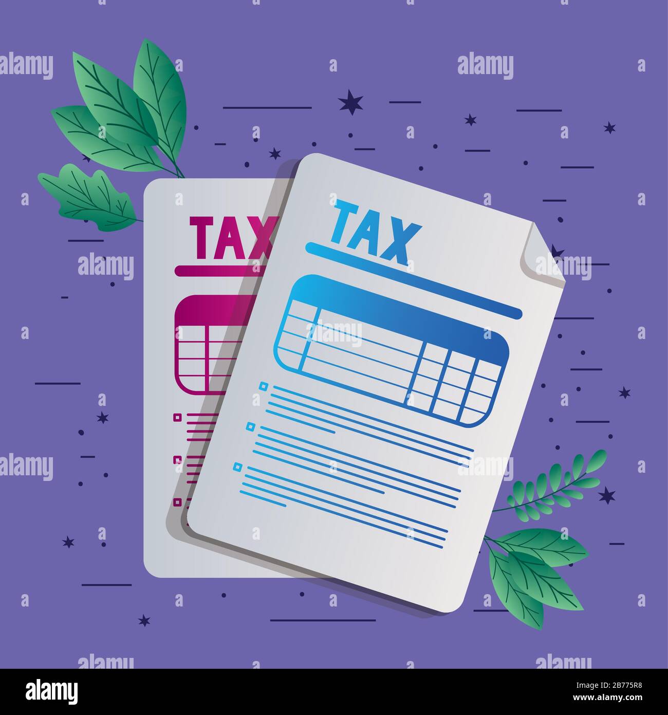 tax documents and leaves vector design Stock Vector Image & Art - Alamy
