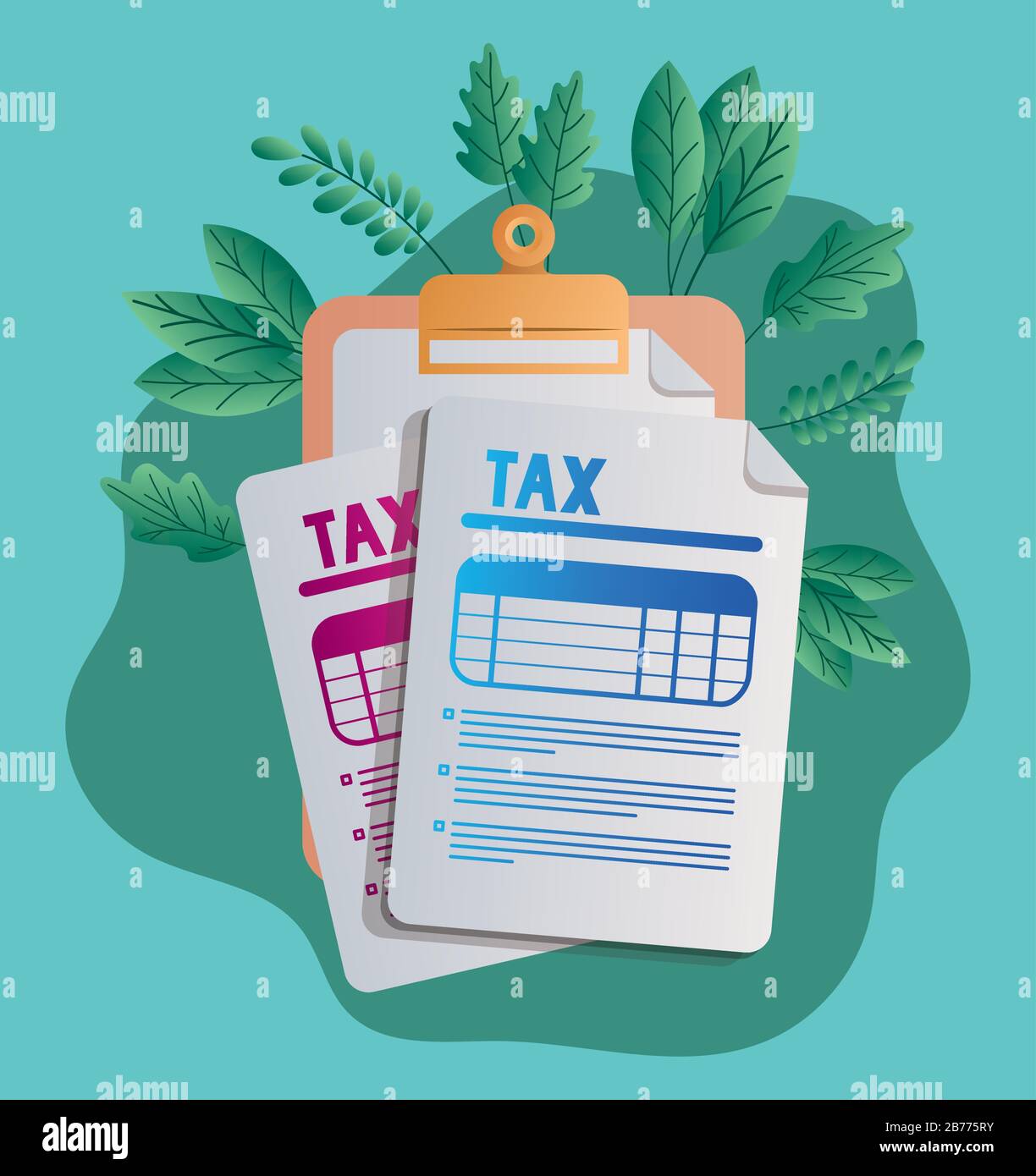tax documents and leaves vector design Stock Vector Image & Art - Alamy