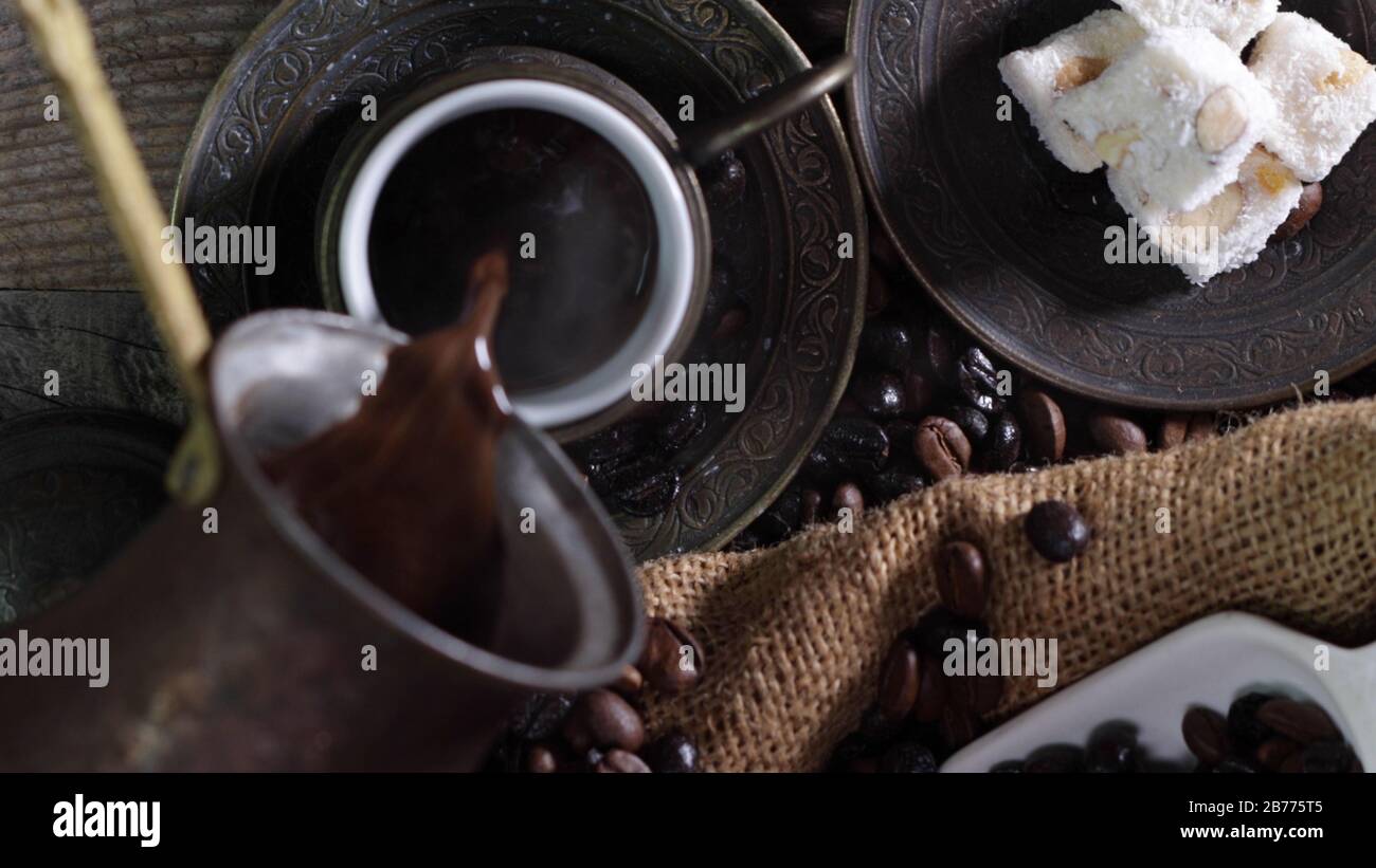 Overhead shot coffee pouring hi-res stock photography and images - Alamy