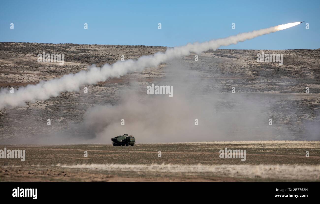 A High Mobility Artillery Rocket System (HIMARS) from A Battery, 5th ...