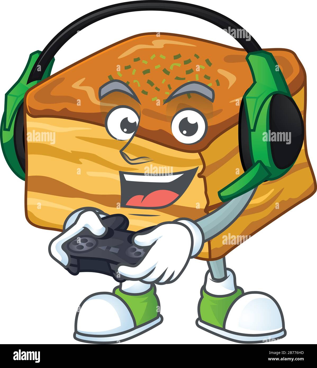 An adorable baklava in Sailor cartoon character with white hat Stock ...