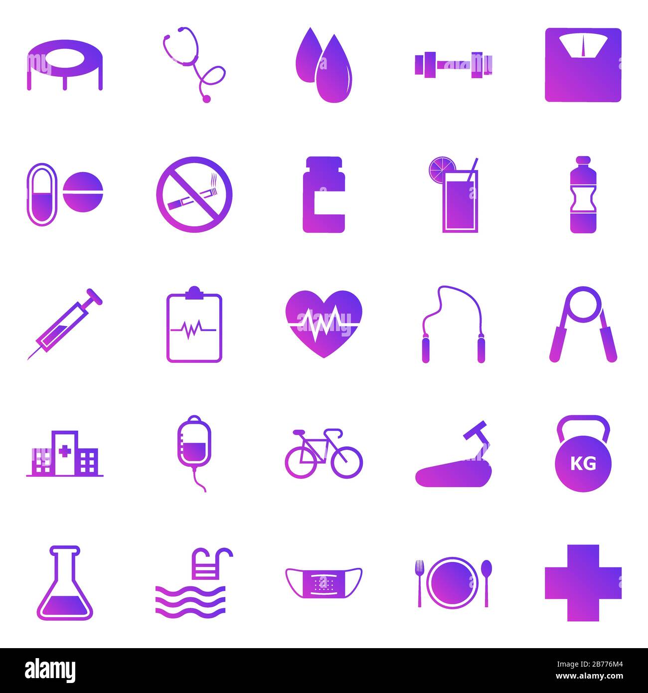 Health gradient icons on white background, stock vector Stock Vector ...