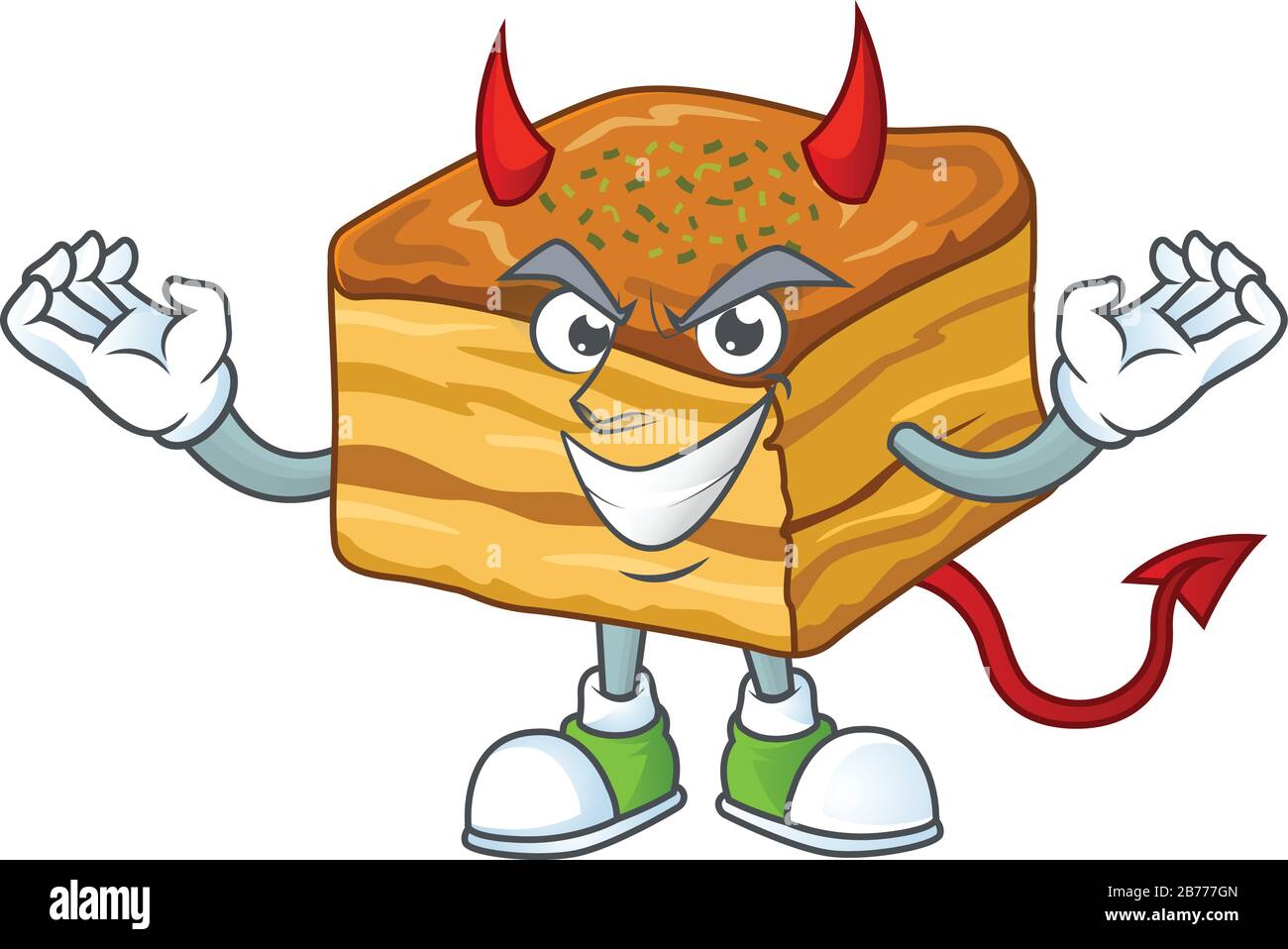 Cartoon picture of baklava in devil cartoon character design Stock ...