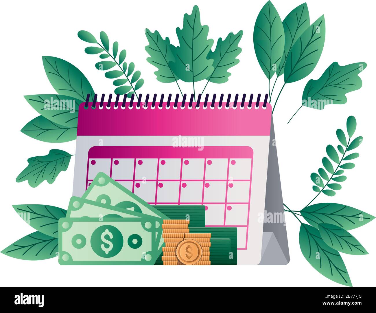 Tax calendar bills coins hi-res stock photography and images - Alamy