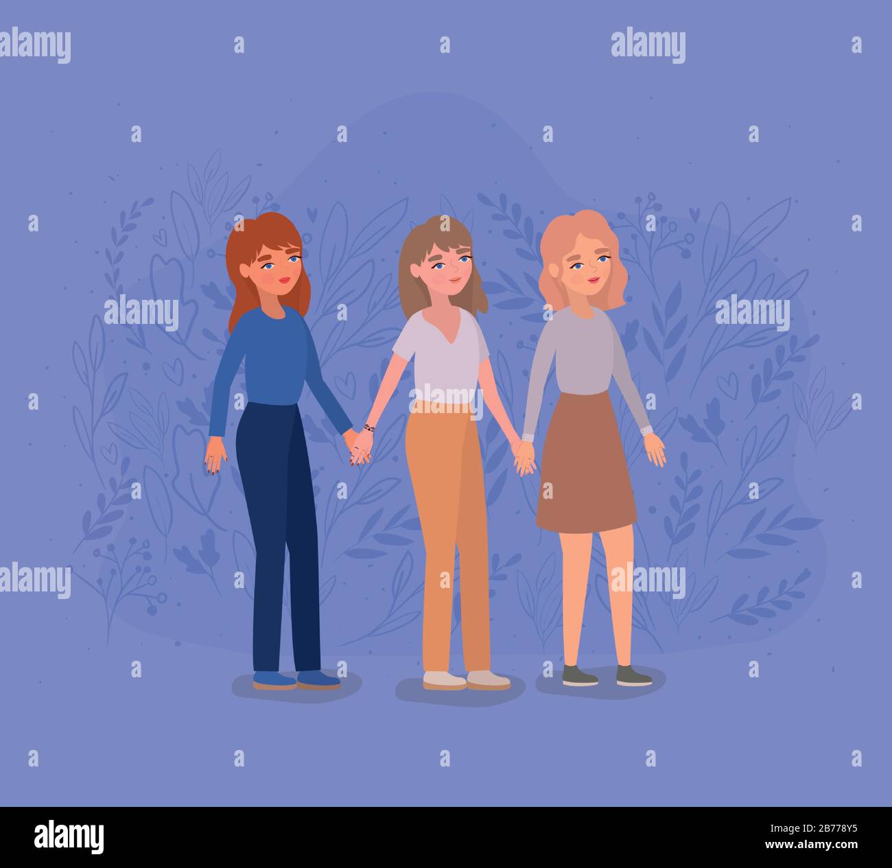 Women holding hands international Stock Vector Images - Alamy