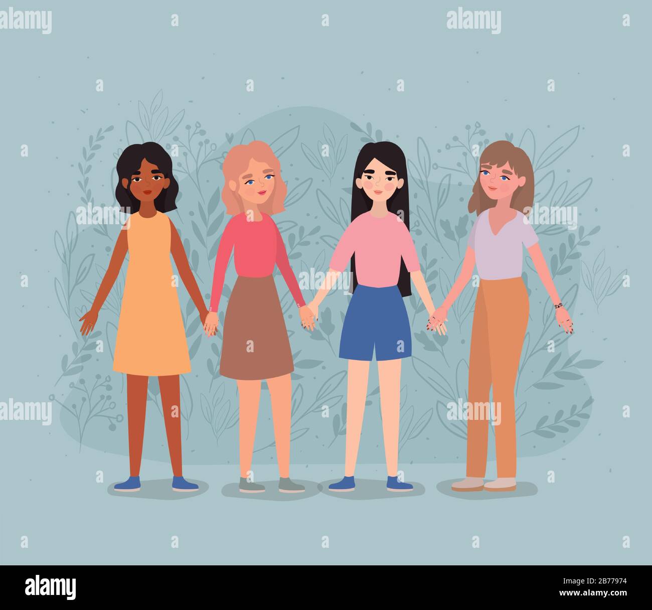 Women holding hands international Stock Vector Images - Alamy