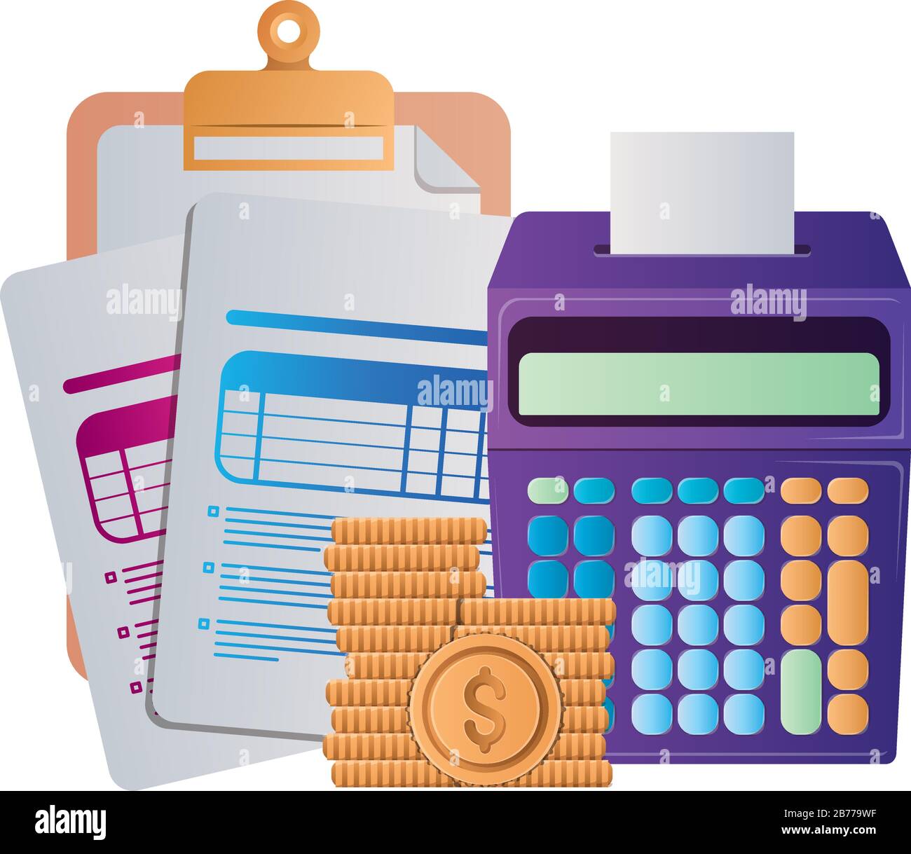Documents calculator Cut Out Stock Images & Pictures - Alamy