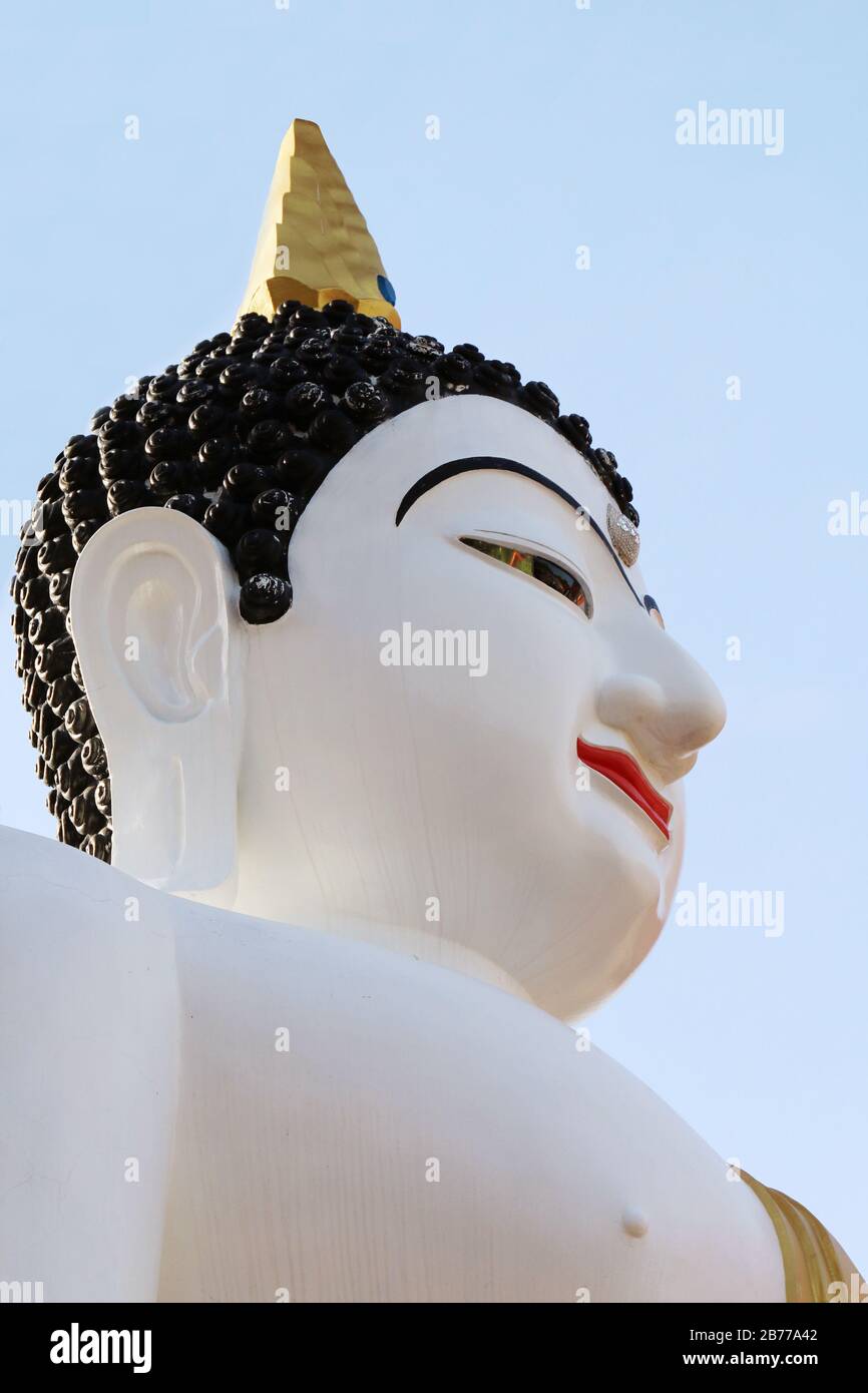 Statue white buddha, Buddha statue white in temple thailand Stock Photo ...