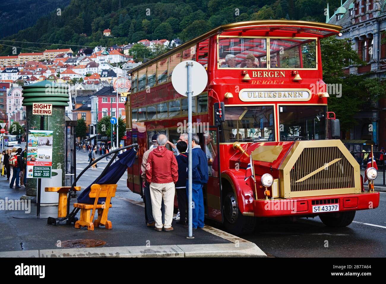 Tour Bus in Bergen City, Norway, Scandinavia Stock Photo - Alamy