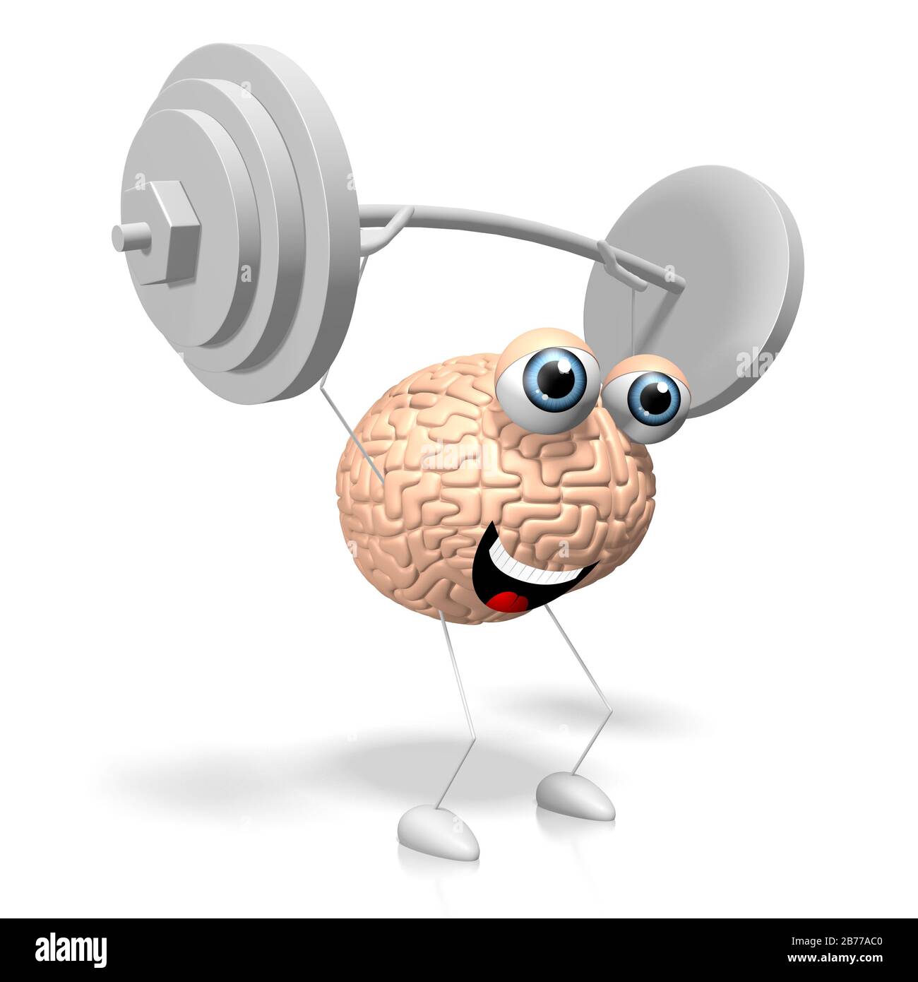 Smart Cartoon Brain Smart Brain Human Color Icon Vector Illustration