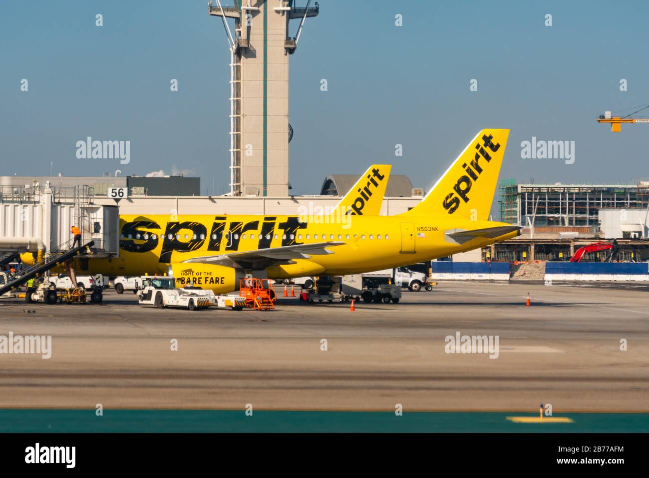 Spirit airlines planes hi-res stock photography and images - Alamy