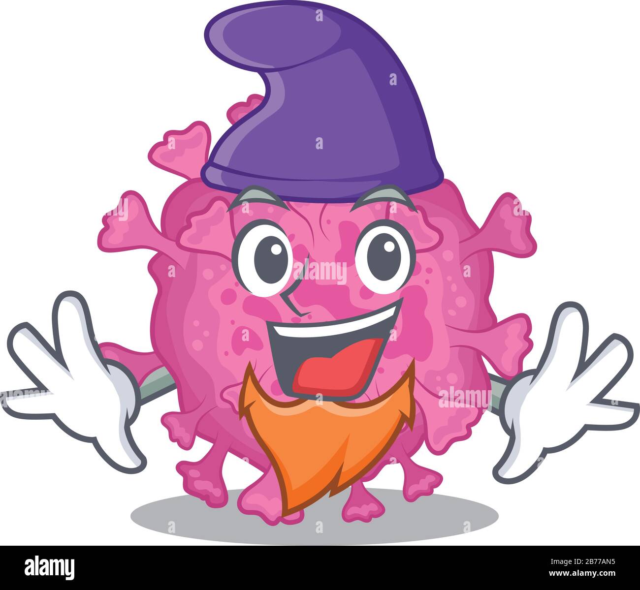 Cute and funny corona virus organic cartoon character dressed as an Elf ...