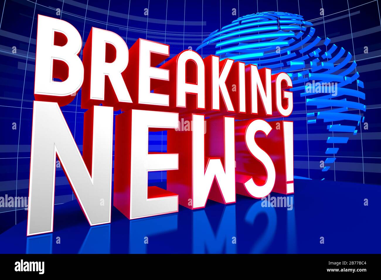 Breaking news, Earth map Stock Photo - Alamy