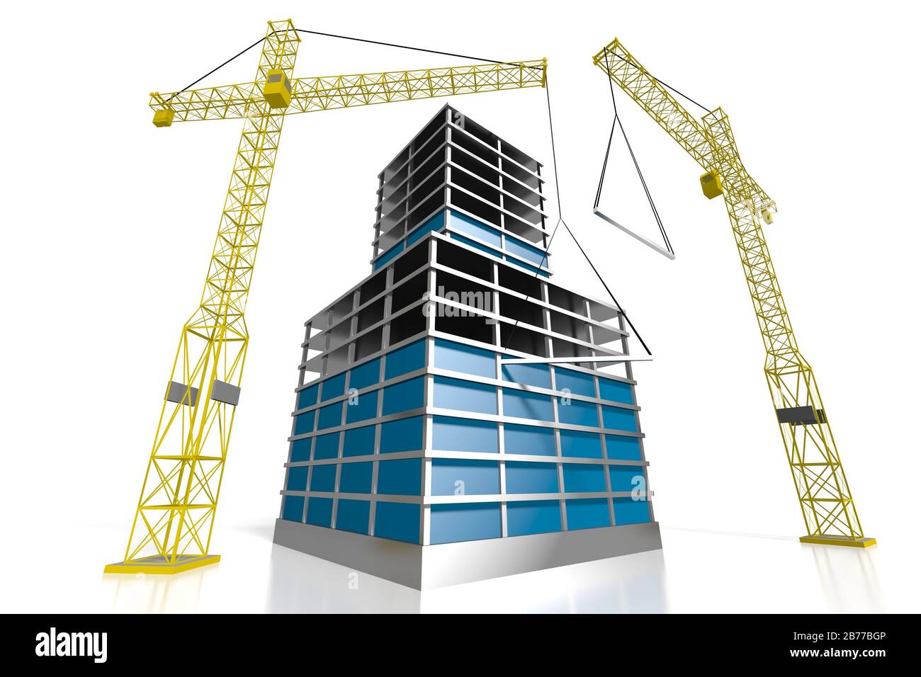 3D office building, construction site Stock Photo - Alamy