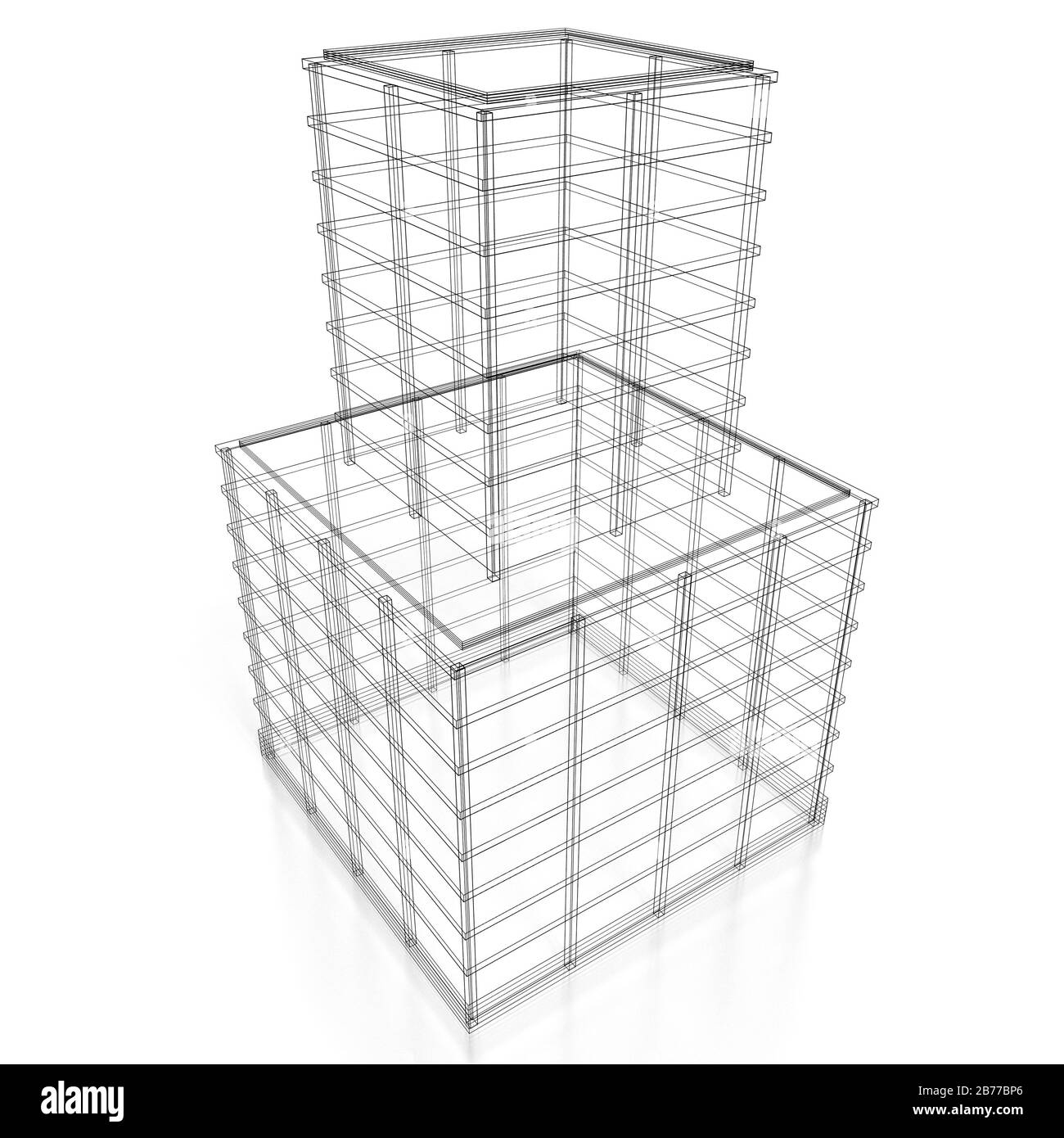 3d wireframe building hi-res stock photography and images - Alamy