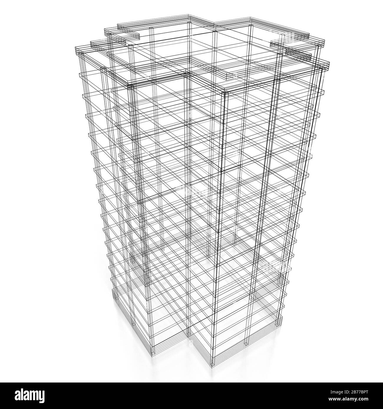 3d wireframe building Cut Out Stock Images & Pictures - Alamy