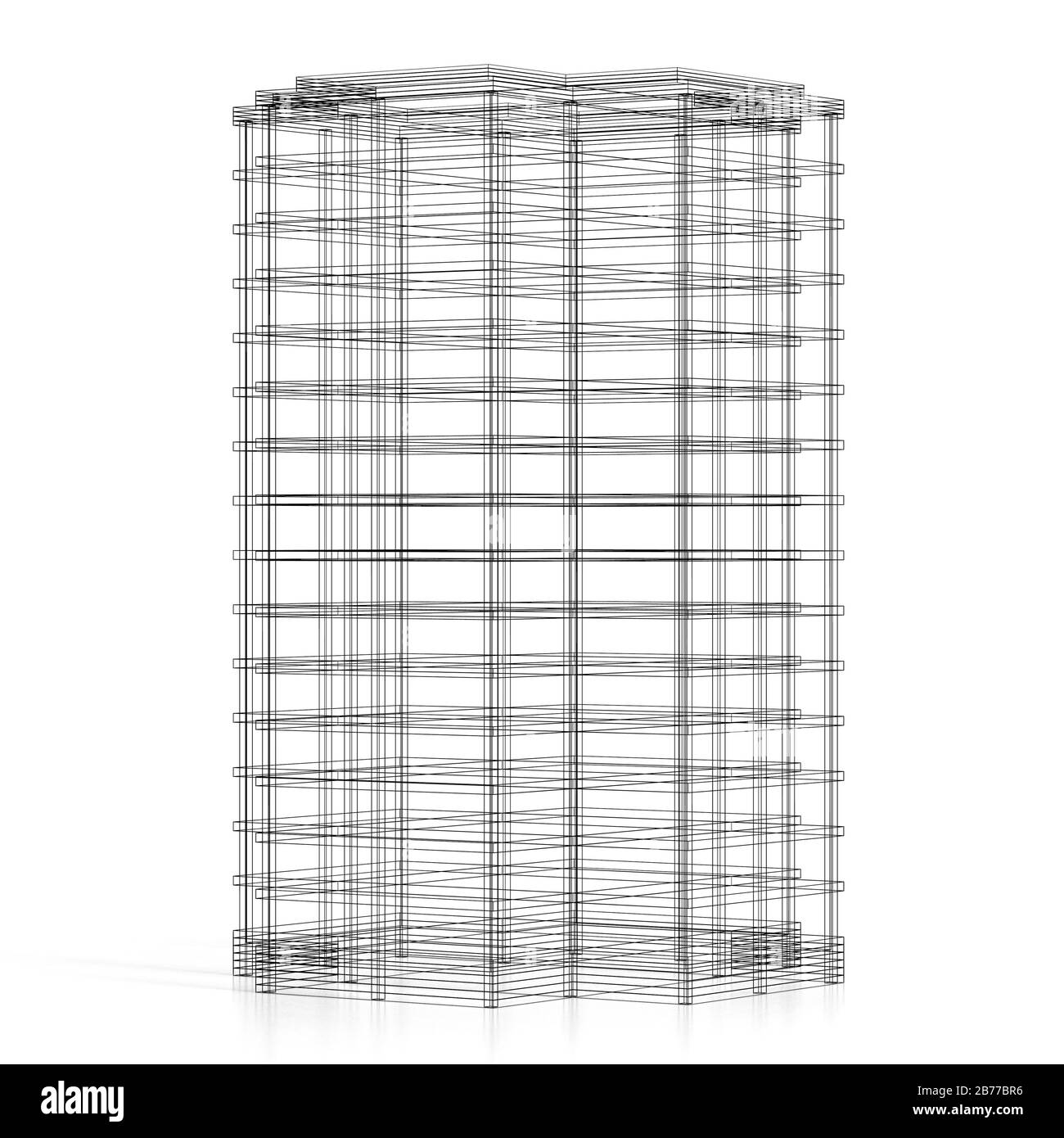 3d wireframe building hi-res stock photography and images - Alamy
