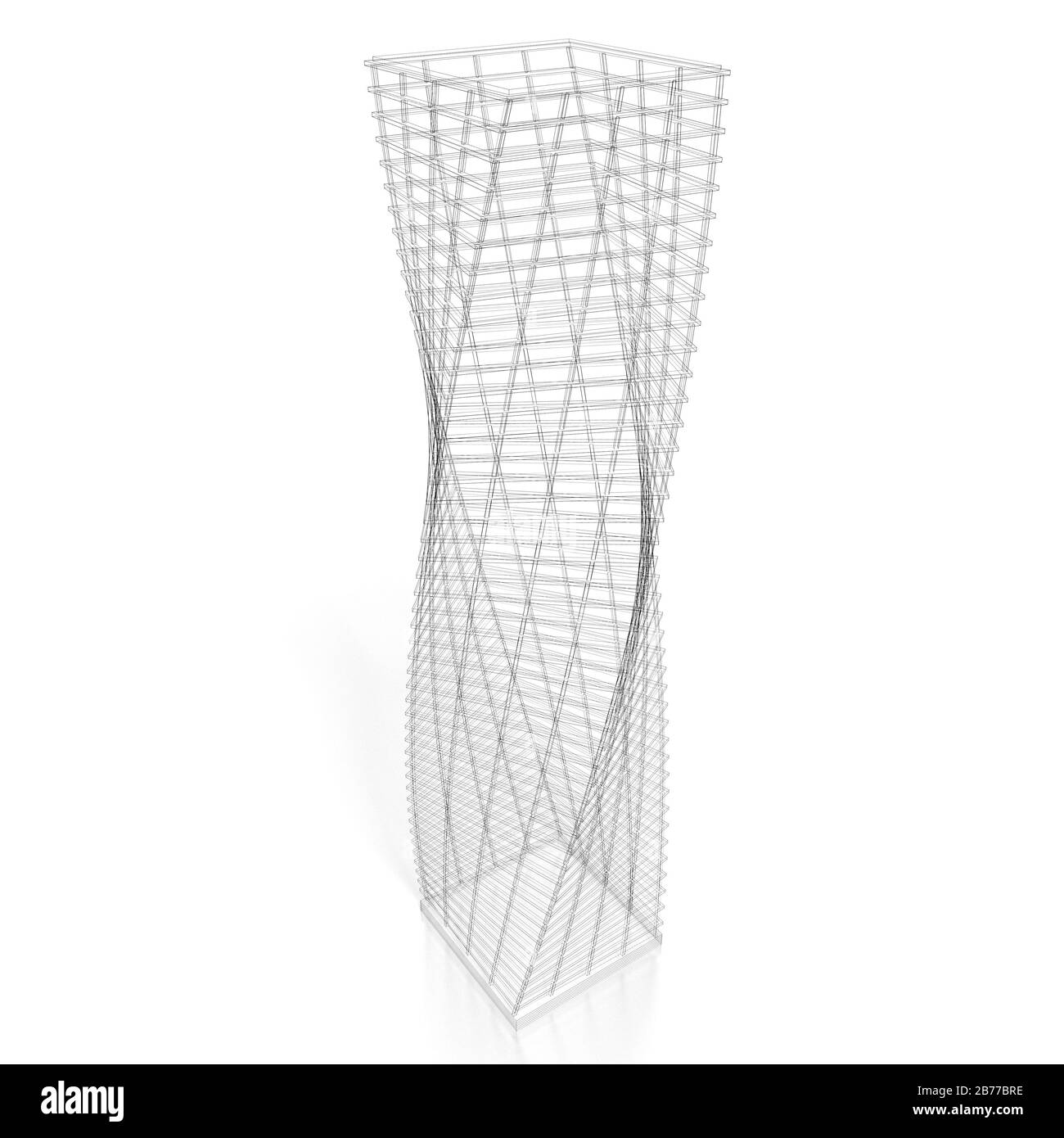 3D office building - wireframe Stock Photo - Alamy