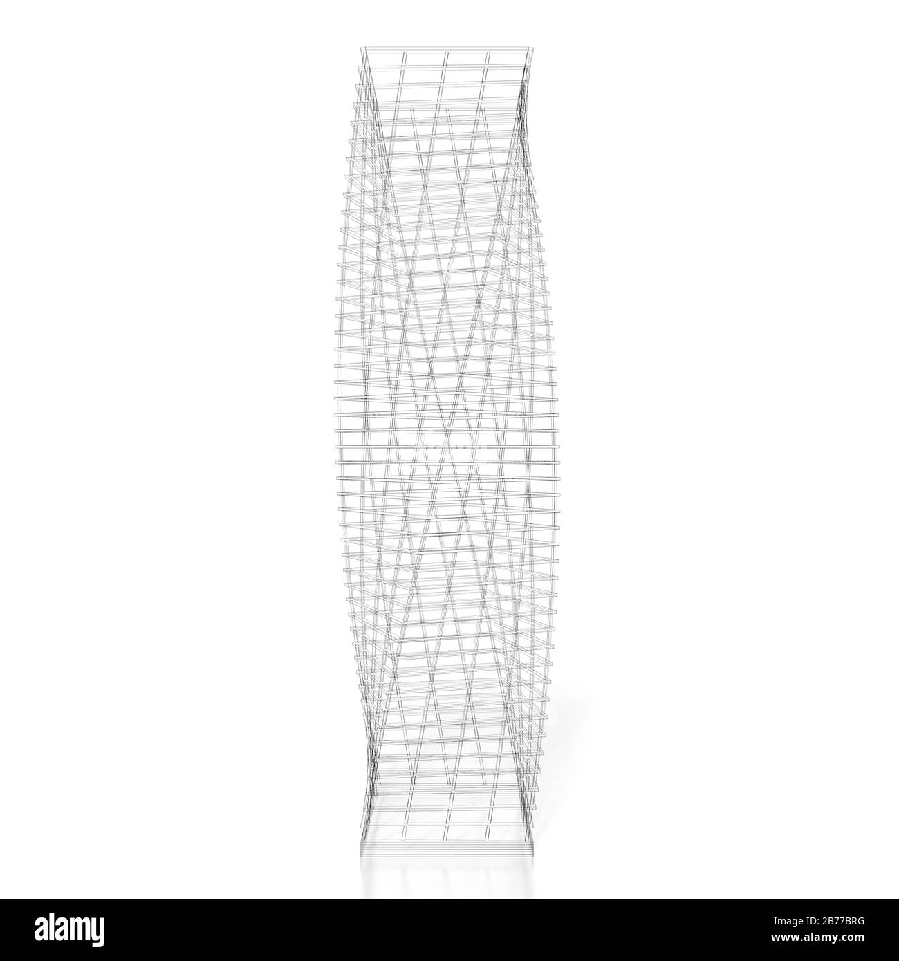 3D office building - wireframe Stock Photo - Alamy