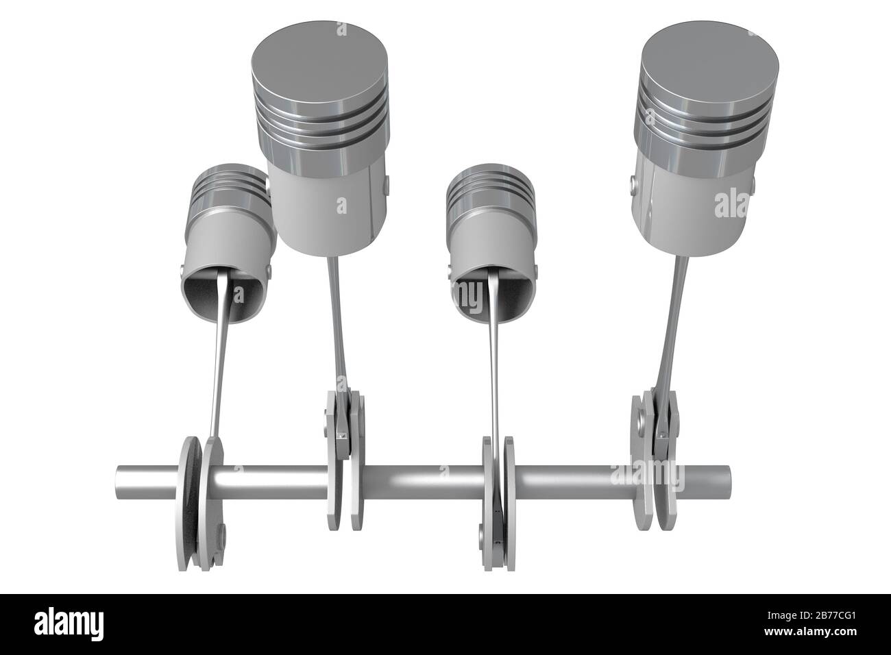 3D four-cylinder car engine, white background Stock Photo - Alamy