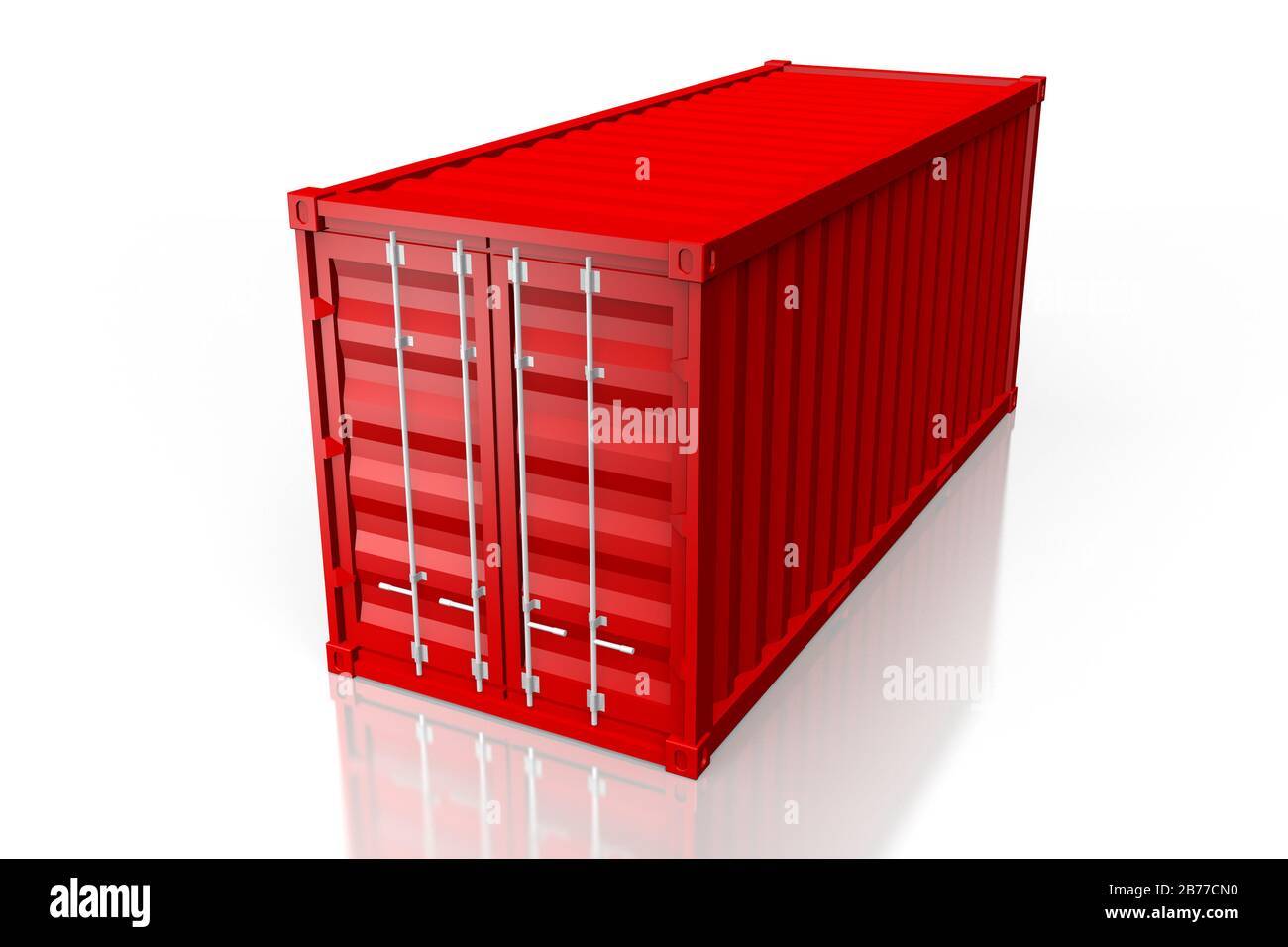 3D red cargo container isolated on white background - great for topics ...