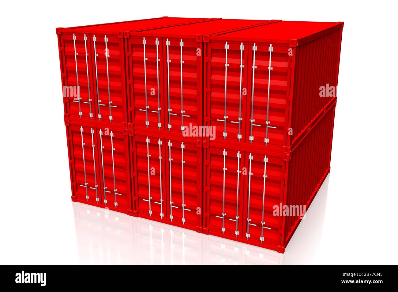 3D red cargo containers - great for topics like freight transportation ...