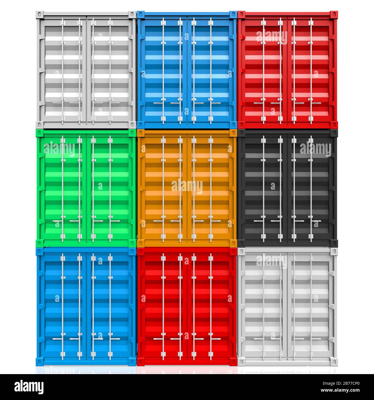 3D colorful cargo containers - great for topics like freight ...