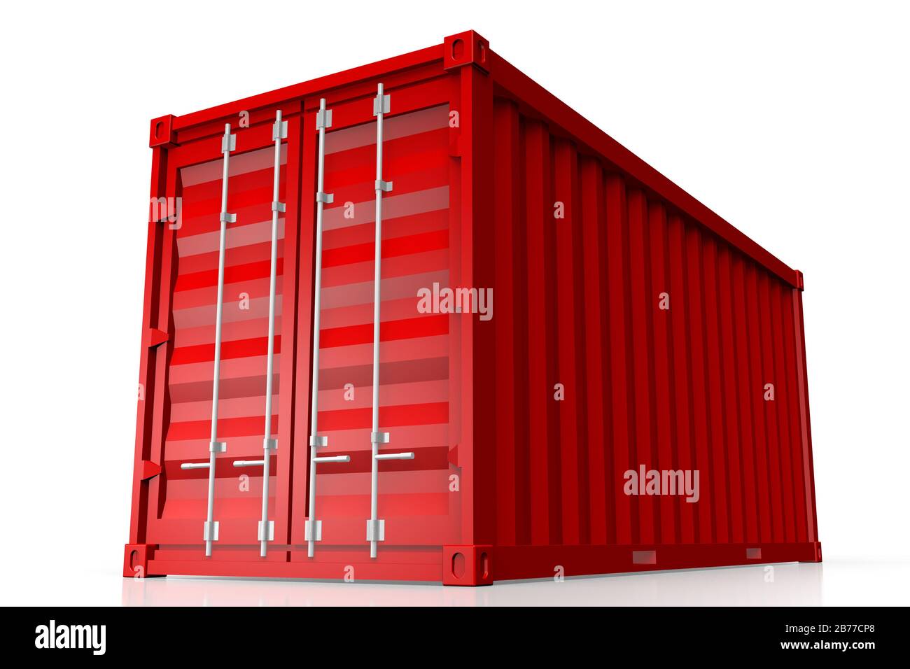 3D red cargo container isolated on white background - great for topics ...