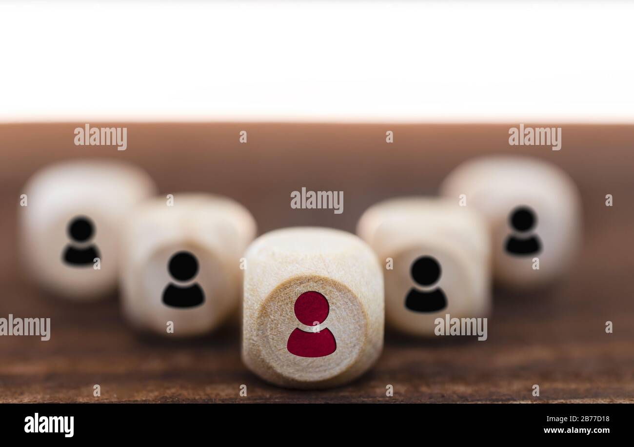 Human resources management business build team concept. Wooden cube ...