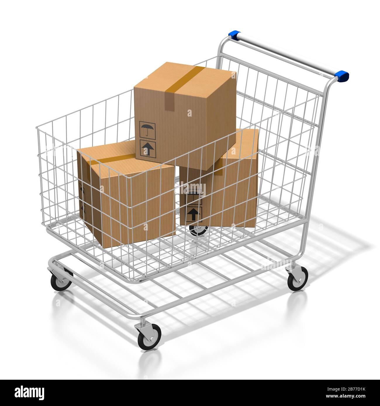 3D shopping cart, packages - great for topics like shopping etc Stock ...