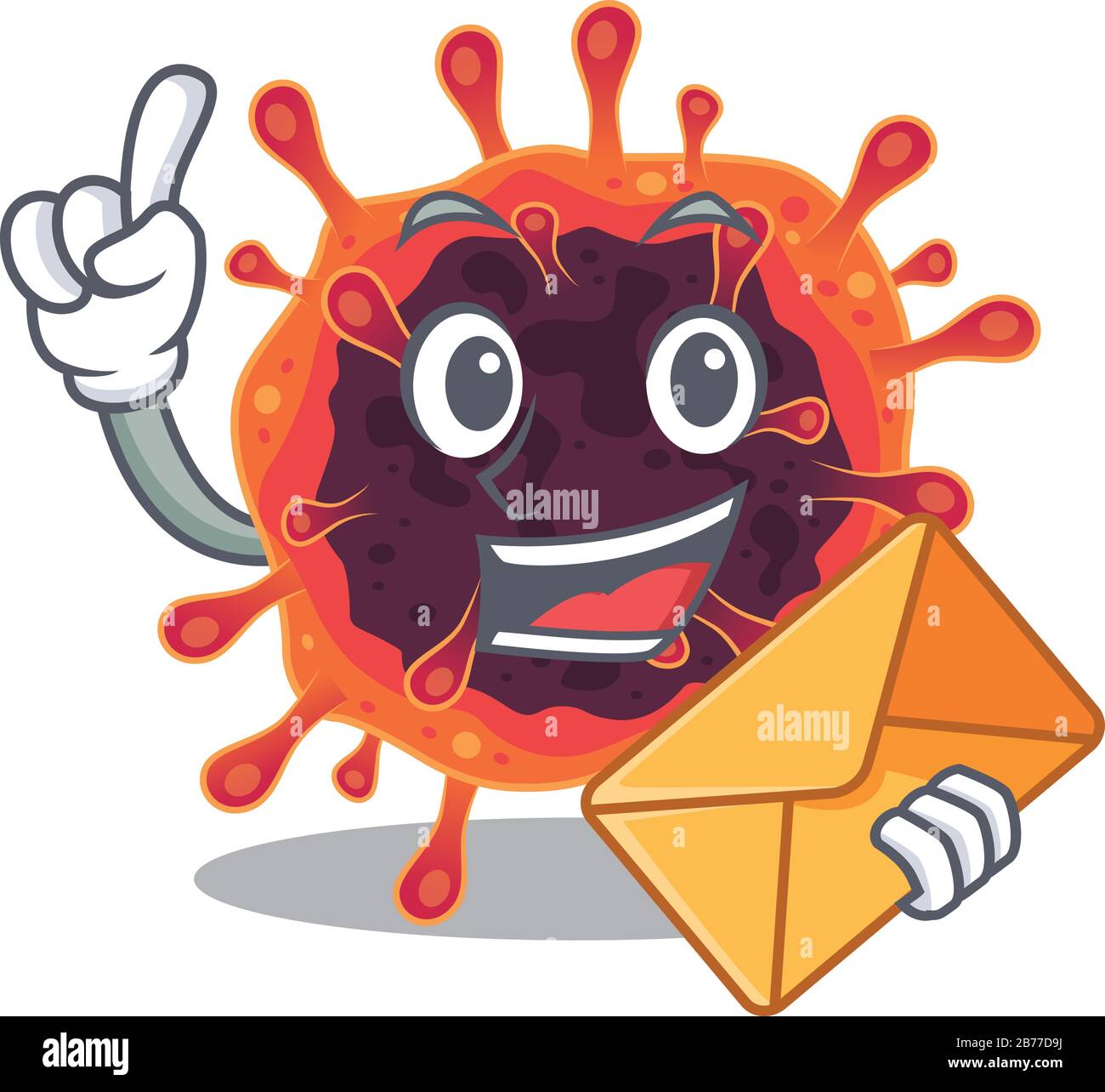 Cute face corona virus zone mascot design with envelope Stock Vector ...