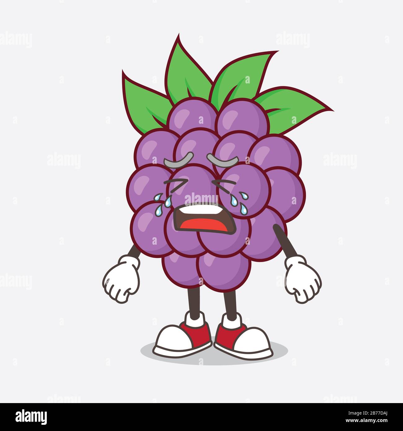 An illustration of Boysenberries Fruit cartoon mascot character with ...