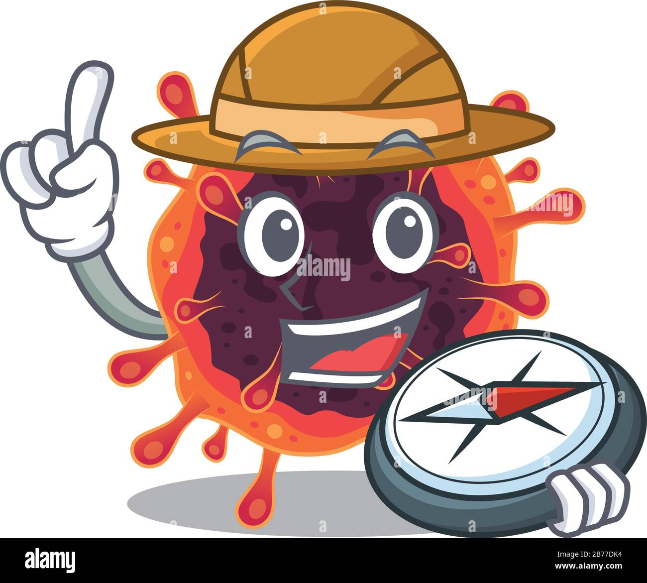 Corona virus zone an experienced explorer with a compass Stock Vector ...