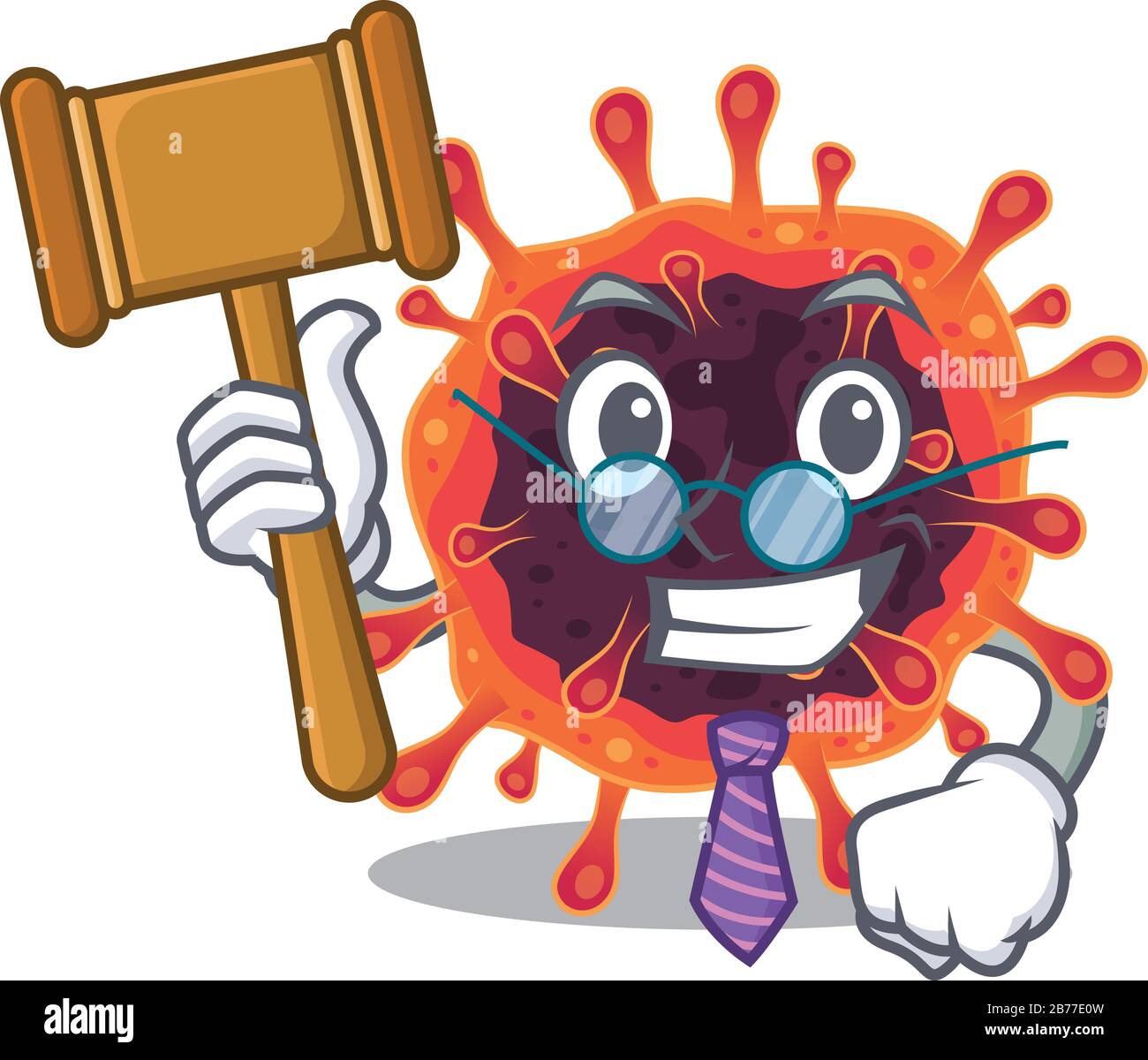 Charismatic Judge corona virus zone cartoon character design wearing ...