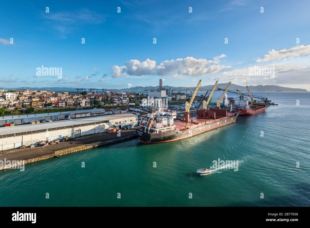 Fort-de-France, Martinique - December 21, 2018: Port infrastructure in ...