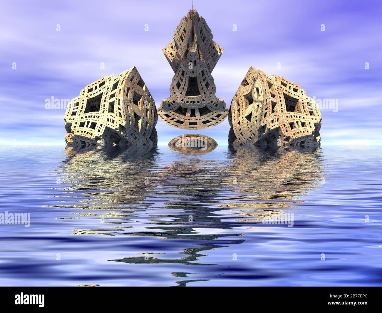 Computer rendered virtual scenery for art and entertainment Stock Photo ...