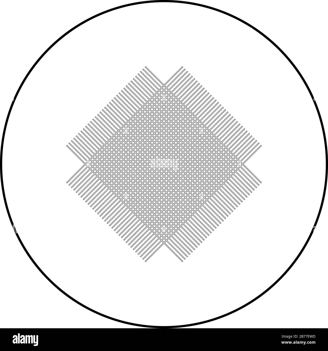 Grid from lines Symbol of fabric icon in circle round outline black ...