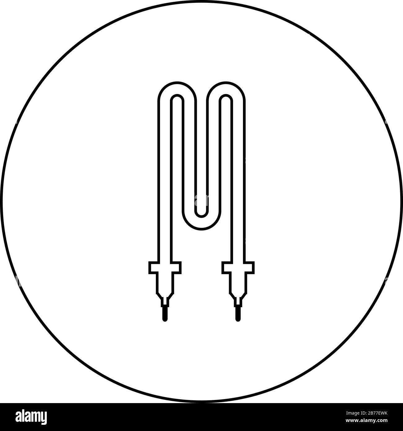 Thermal electric heating element icon in circle round outline black ...