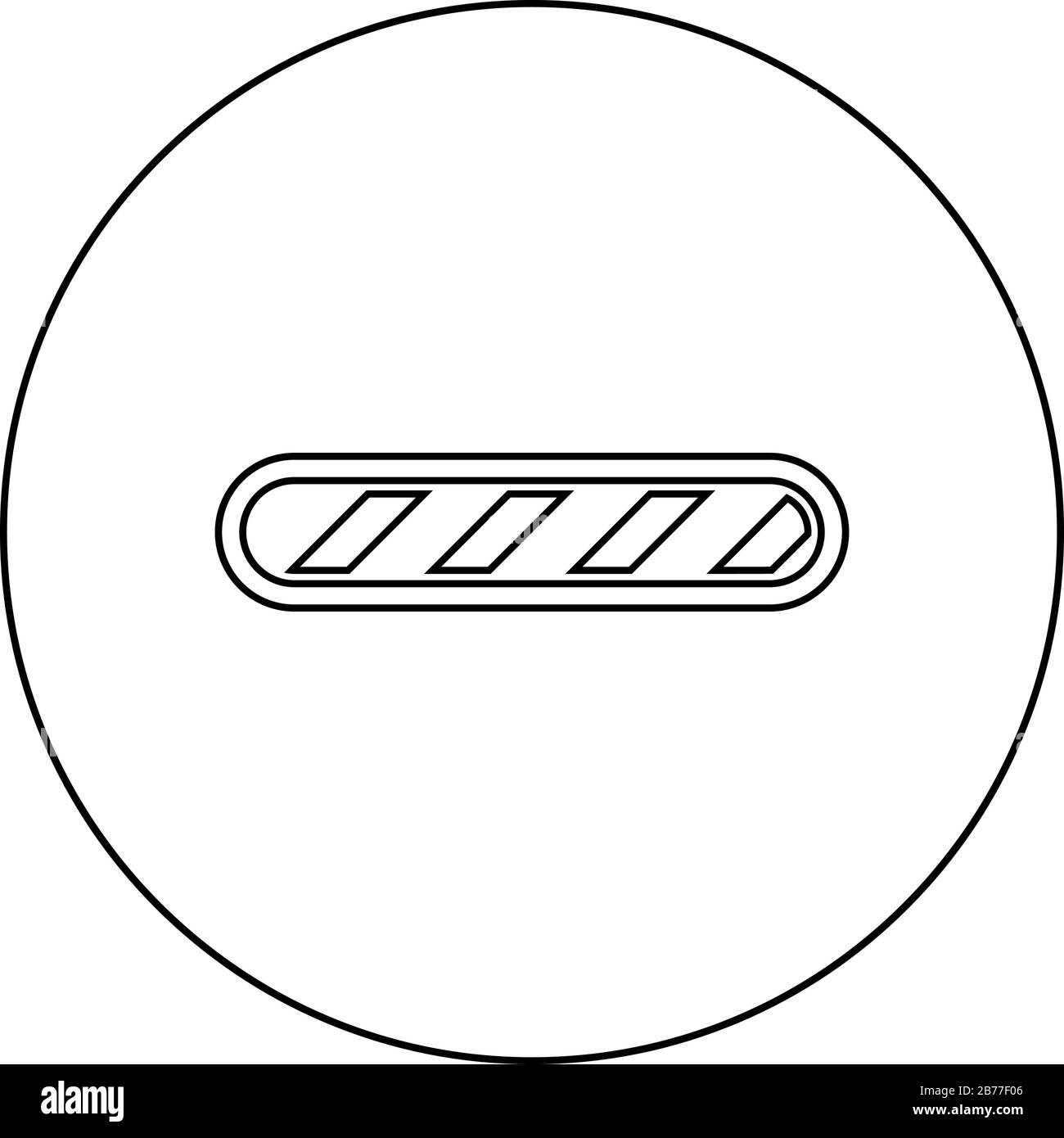 Loading bar of progress status icon in circle round outline black color ...