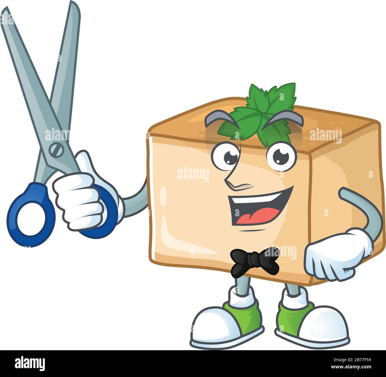 Cool Barber basbousa cartoon mascot design style Stock Vector Image ...