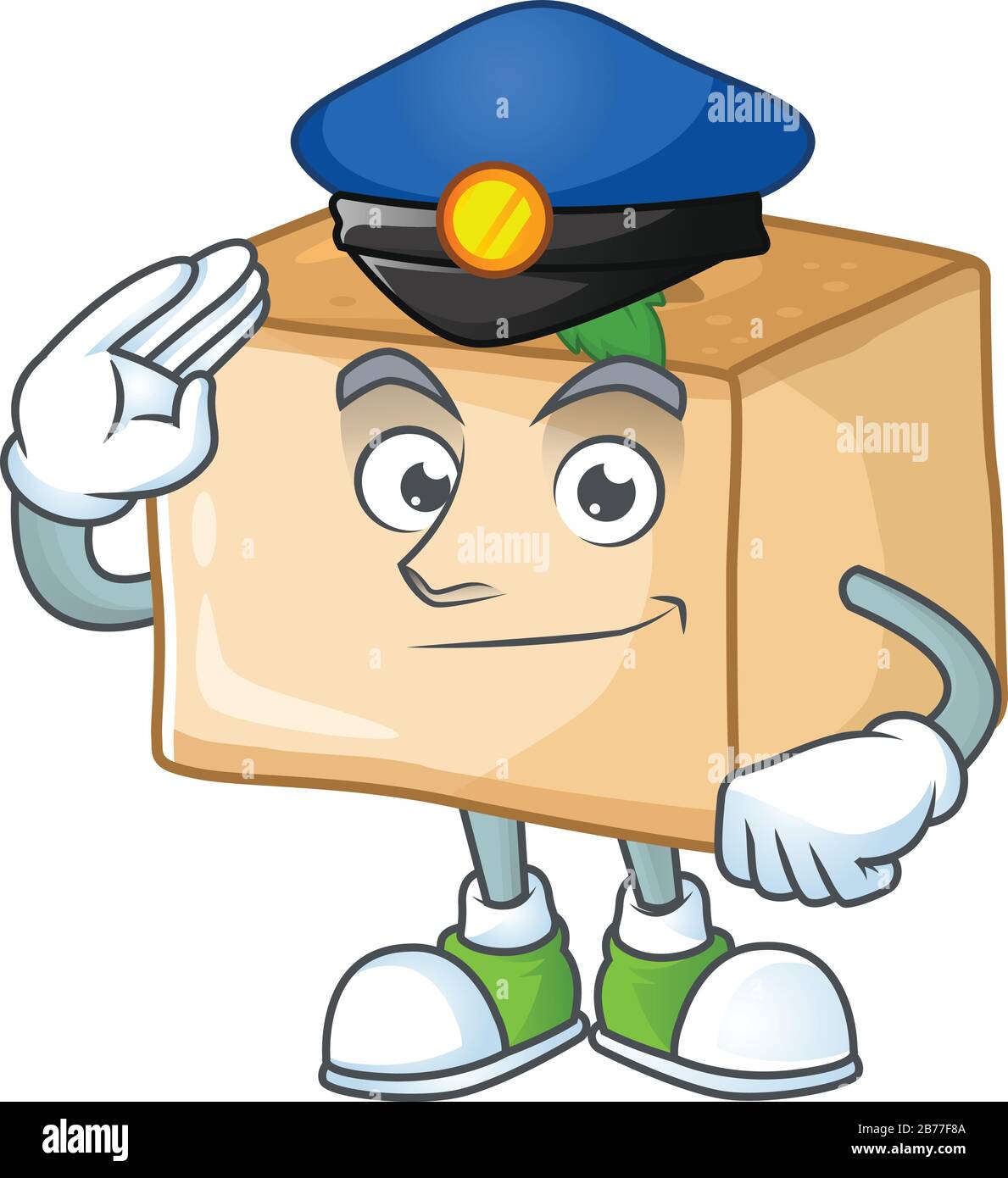 A cartoon of basbousa dressed as a Police officer Stock Vector Image ...