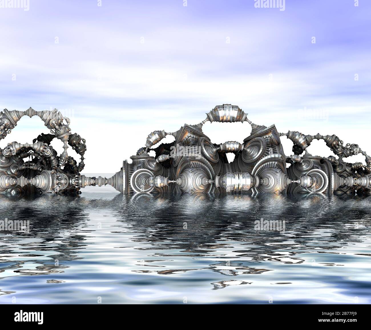 Computer rendered virtual scenery for art and entertainment Stock Photo ...