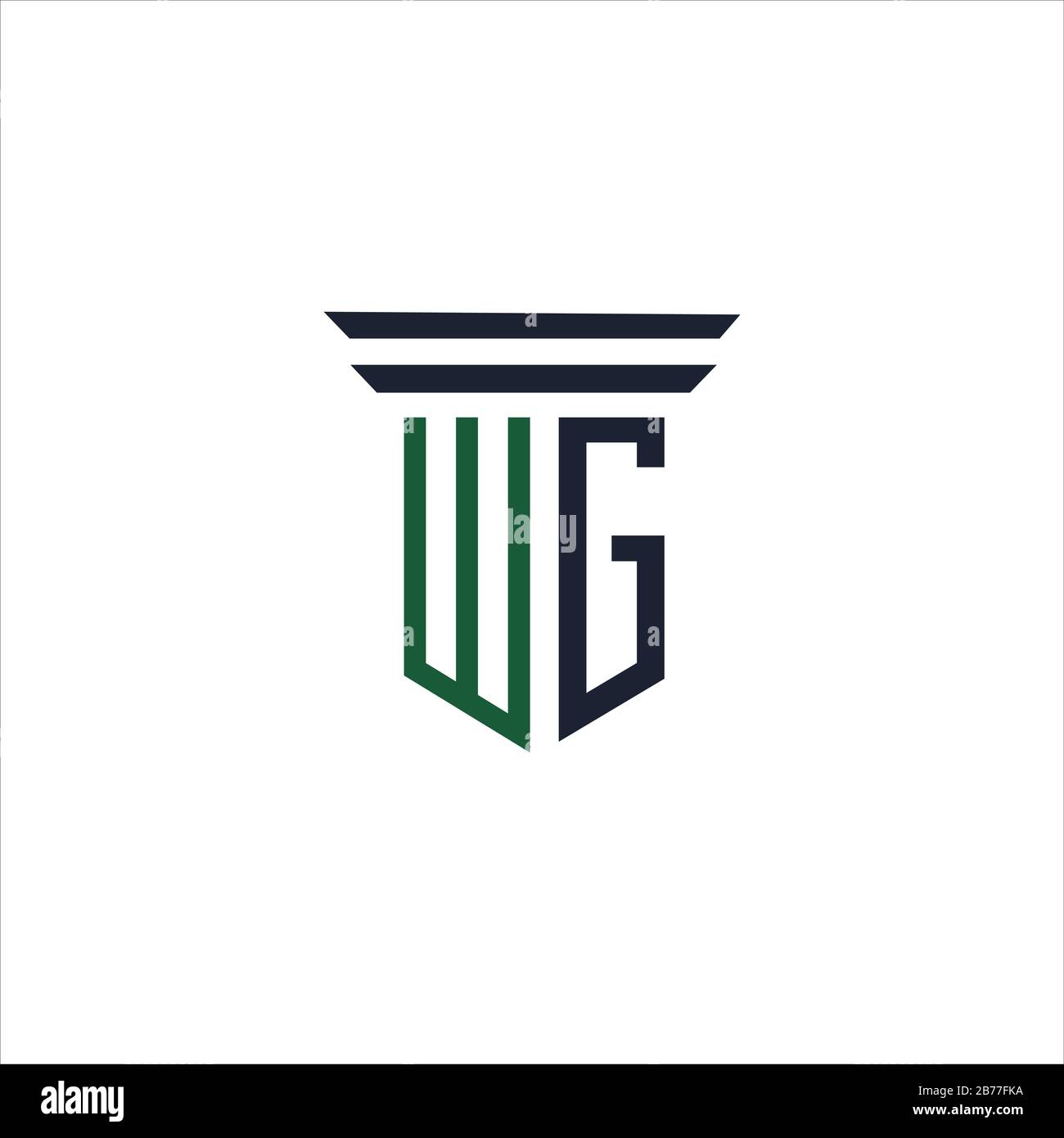 Initial letter wg or gw logo design template Stock Vector Image & Art ...