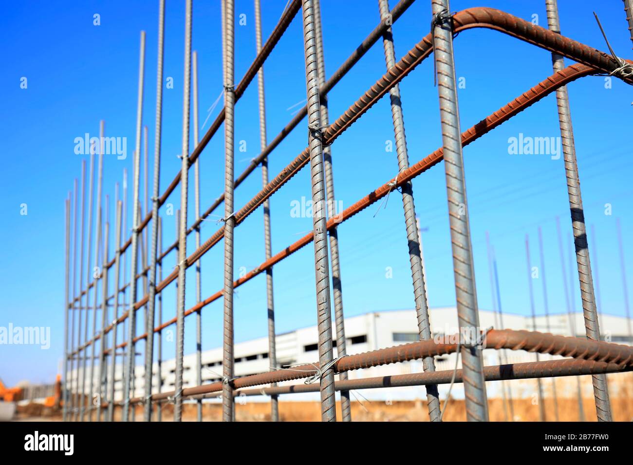Steel grid on the construction site Stock Photo - Alamy